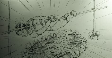 炎 拷問を受ける女囚人 せきいのイラスト Pixiv