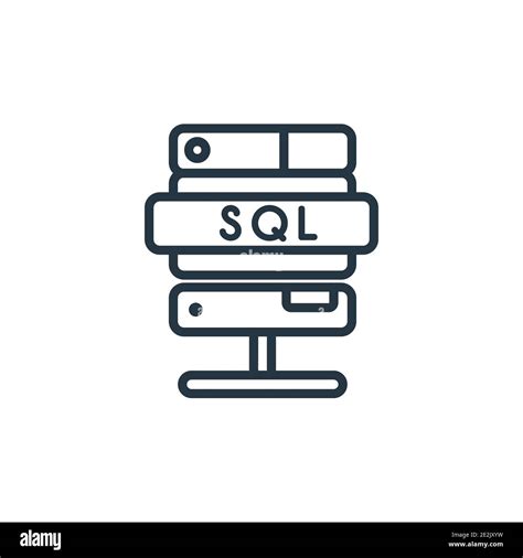 Sql Outline Vector Icon Thin Line Black Sql Icon Flat Vector Simple