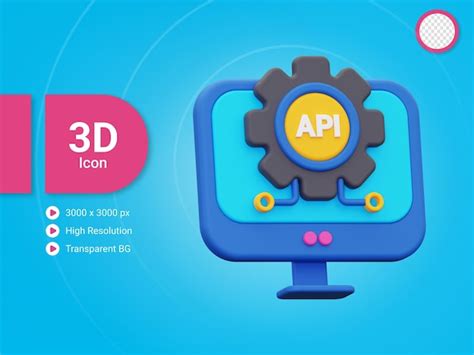 premium psd 3d application programming interface icon