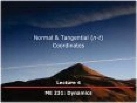 Normal And Tangential N T Coordinates