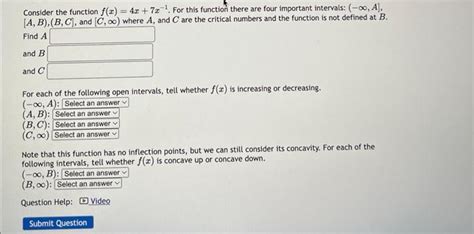 Solved Consider The Function F X 4x 7x−1 For This Function