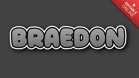 Braedon Black Font Text Effect Generator