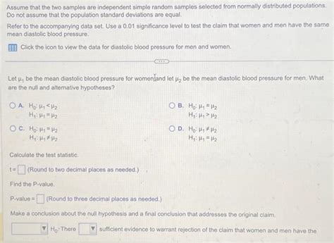 solved assume that the two samples are independent simple
