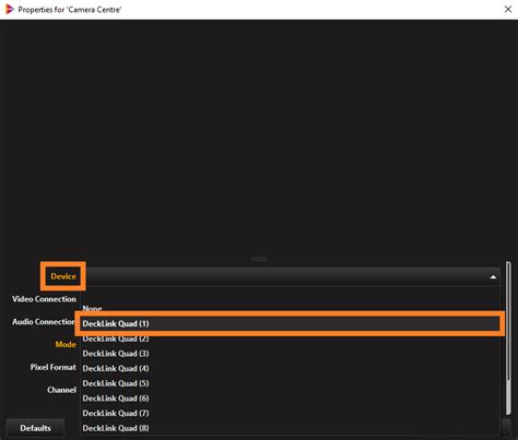 Adding A Sdi Blackmagic Device Source To A Scene Quicklink