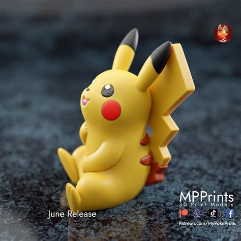 🆓 Support Free Sitting Pikachu・free 3d File For 3d Printing・cults