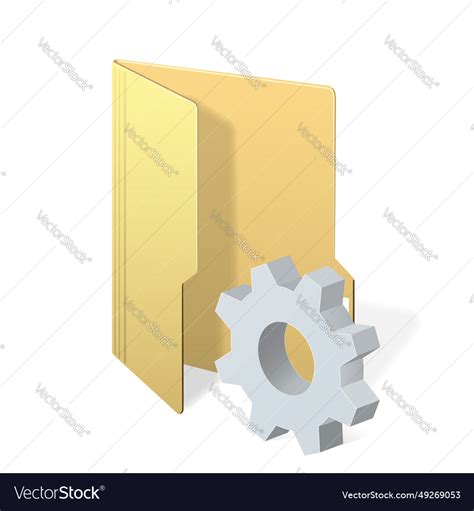 File Computer Folder Icon With Gear Settings Vector Image