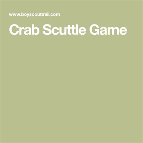 Crab Scuttle Game English Literature Games Group Activities