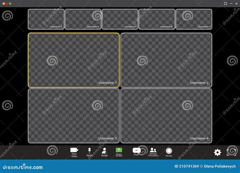 Zoom Interface Mockup Video Call Interface Vector Illustration Zoom Interface Mockup Video Call Interface Vector Illustration