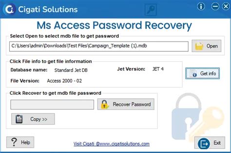 Access Password Recovery Tool To Reset Mdb File Passwords