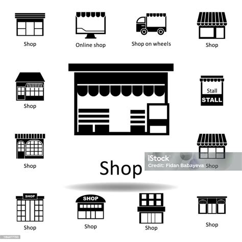 상점 아이콘 표지판 및 기호는 웹 로고 모바일 앱 Ui Ux에 사용할 수 있습니다 가방에 대한 스톡 벡터 아트 및 기타 이미지