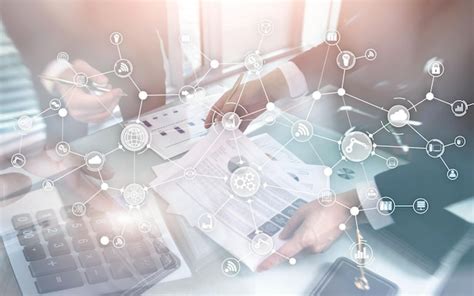 가상 화면 Iot 기술의 산업 비즈니스 프로세스 워크플로 조직 구조 Oins 및 Megapolis 배경에 대한 스마트 산업 개념 프리미엄 사진