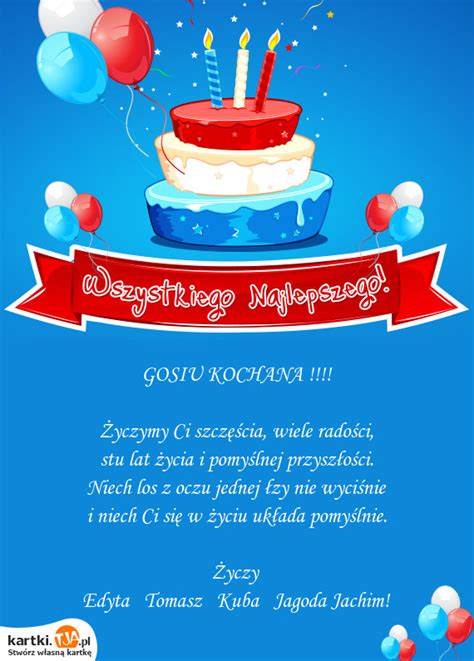 Edyta Tomasz Kuba Jagoda Jachim Darmowe Kartki