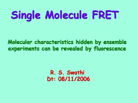 Ppt Single Molecule Fret Powerpoint Presentation Free Download Id1290117