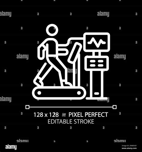 stress test pixel perfect white linear icon for dark theme stock vector image and art alamy