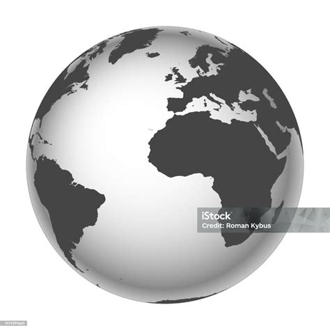 지구 지구행성 지구에 대륙이 있는 세계지도 흑백 벡터 일러스트 레이 션 0명에 대한 스톡 벡터 아트 및 기타 이미지 0명 2차 도형 3차원 형태 Istock