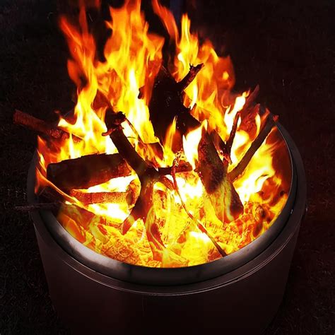 Symple Stuff 205 Smokeless Fire Pit Stainless Steel Fire Pit With Handle Removable Ash Pan