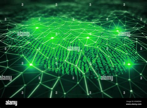D Illustration Fingerprint Scanning Identification System Fingerprint Scan Provides Security