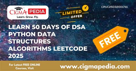 Learn 50 Days Of Dsa Python Data Structures Algorithms Leetcode 2025