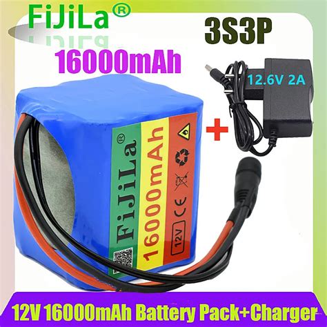 3s3p 12v 16ah 18650 12v 16000mah Dc12 6v Bms 