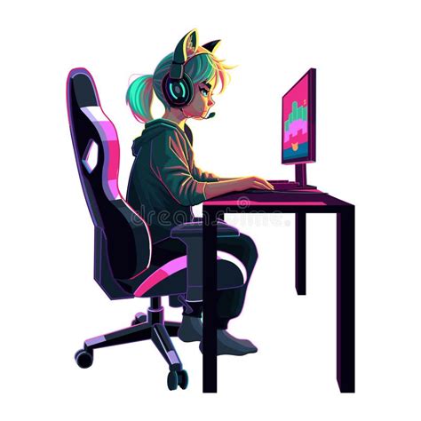 Anime Sitting In Chair Side View
