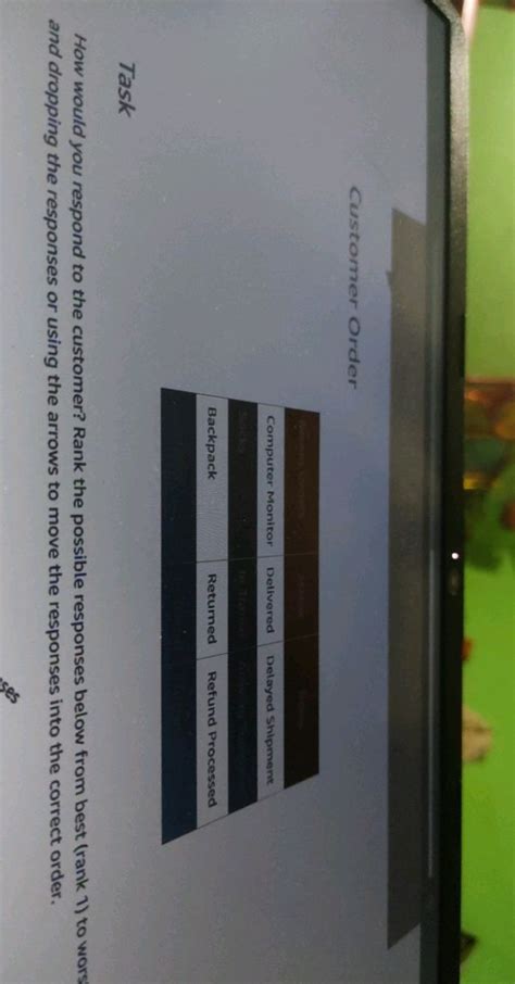 Customer Order Computer Monitor Delivered StudyX