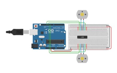 Circuit Design 2 Motores Tinkercad