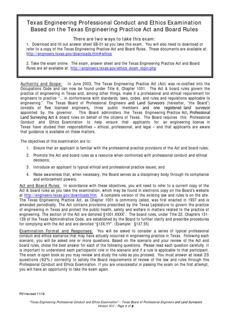 Ethics Exam Pdf Engineer Conflict Of Interest