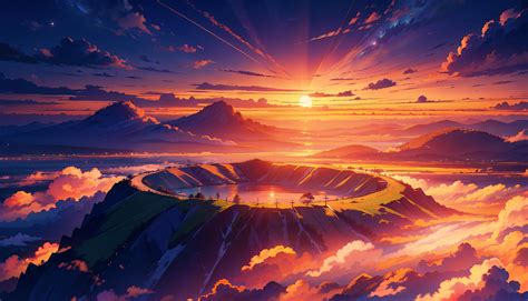 Anime Sunset 4k Aesthetic Digital Wallpaper Hd Artist 4k Wallpapers