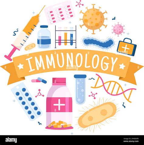 Immunology Illustration With People Immune Protection System Helping To