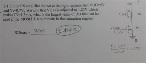 Solved In The Cs Amplifier Shown At The Right Assume That