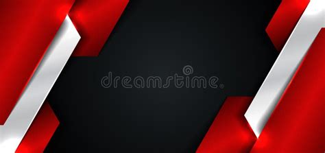 Banner Web Template Design Abstract Red And Silver Metallic Metal