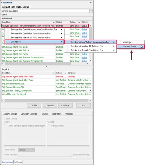 Sql Sentry Conditions Pane