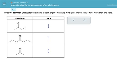 Solved Write The Common Not Systematic Name Of Each Chegg Com