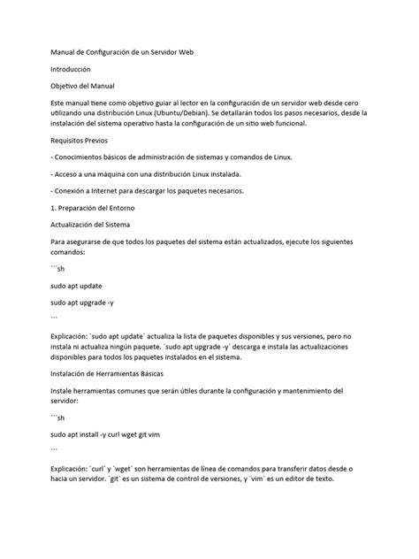Manual De Configuración De Un Servidor Web Descargar Gratis Pdf