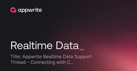 Realtime Data Threads Appwrite