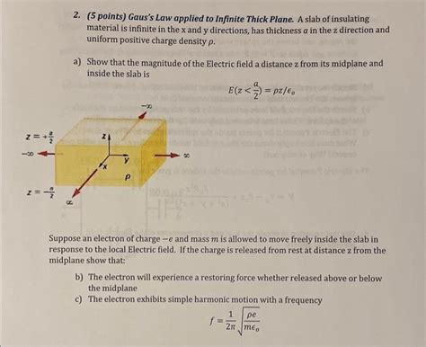 Solved 2 5 Points Gauss Law Applied To Infinite Thick