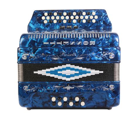 Rossetti 3412 34 Button 3 Switch Diatonic Accordion Blue Alchemy Musical Supply