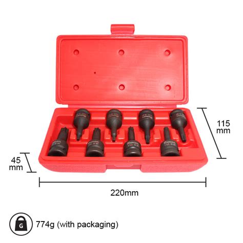 8pcs Impact Torx Bit Socket Set 60mm Remax Toolsremax Tools