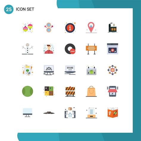 User Interface Pack Of 25 Basic Flat Colors Of Business Mill Details Outsource Location Editable