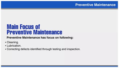 Ppt On Preventive Maintenance Pdf