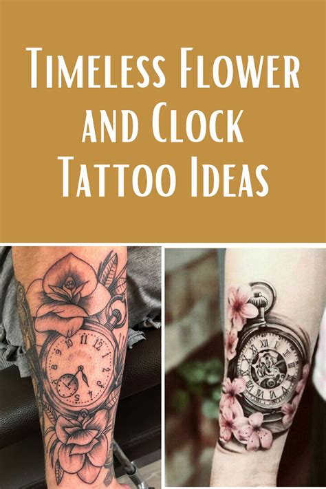 53 Timeless Flower And Clock Tattoo Ideas Tattoo Glee