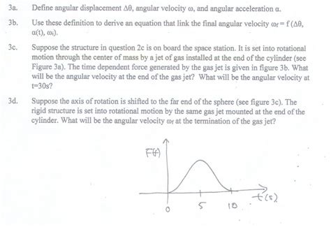 Solved 3a Define Angular Displacement Δθ Angular Velocity