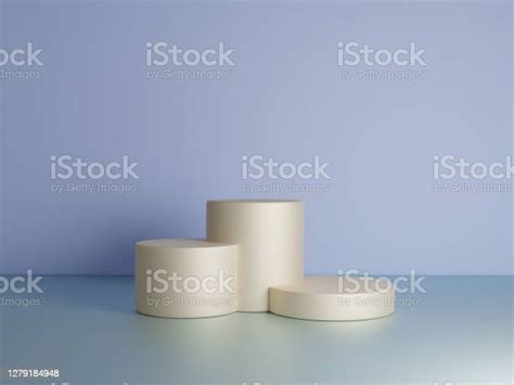 복사 공간 3d 렌더링 추상적 배경 디자인과 파란색과 미니멀리즘 스타일의 모의 프리젠 테이션을위한 연단과 장면 0명에 대한 스톡 사진 및 기타 이미지 Istock