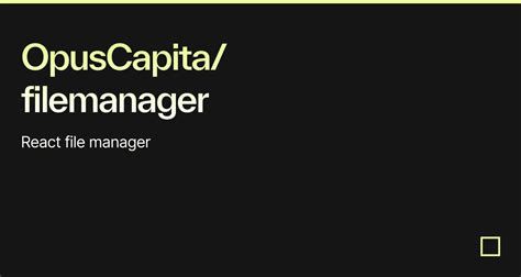 Opuscapita Filemanager Codesandbox