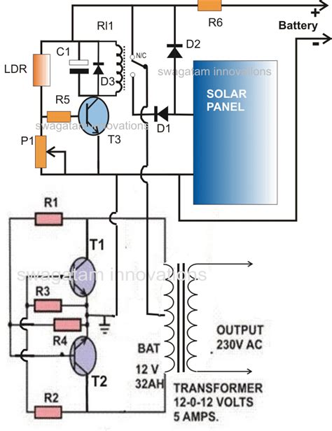 How To Make A Simple Solar Inverter Circuit Homemade Circuit Projects
