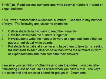 Read And Write Decimals Standard Word And Expanded Forms TPT
