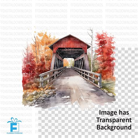 Covered Bridge Clipart Covered Bridge Png Watercolor Covered Bridge