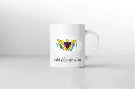 미국 버진 아일랜드 플래그 흰색 배경에 기념품 찻잔 3d 렌더링입니다 3차원 형태에 대한 스톡 사진 및 기타 이미지 3차원 형태 곡선 곤색 Istock