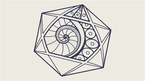 Geometric Object With Swirling Pattern Abstract Design Element Vector