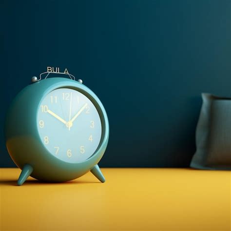 Premium Ai Image Blue Alarm Clock Without Text Or Numbers